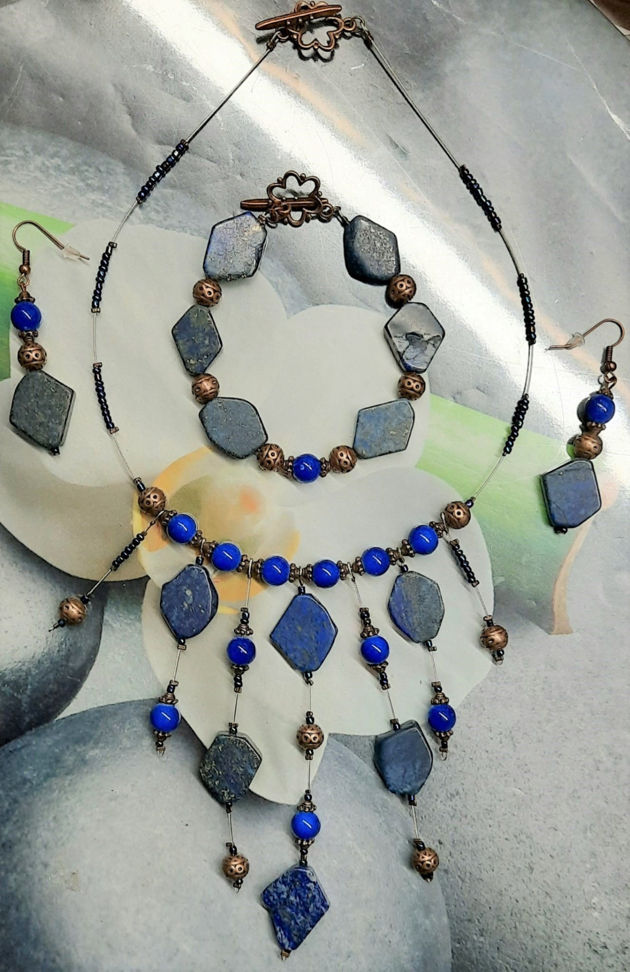 Parure Collection "Branches & PF" Lapis Lazuli